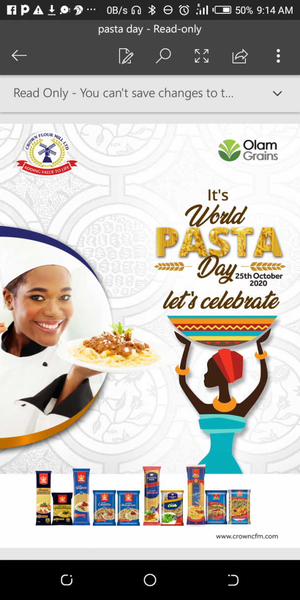 World Pasta Day 2020: How Crown Flour Mill Boosts Consumers’Pasta ...